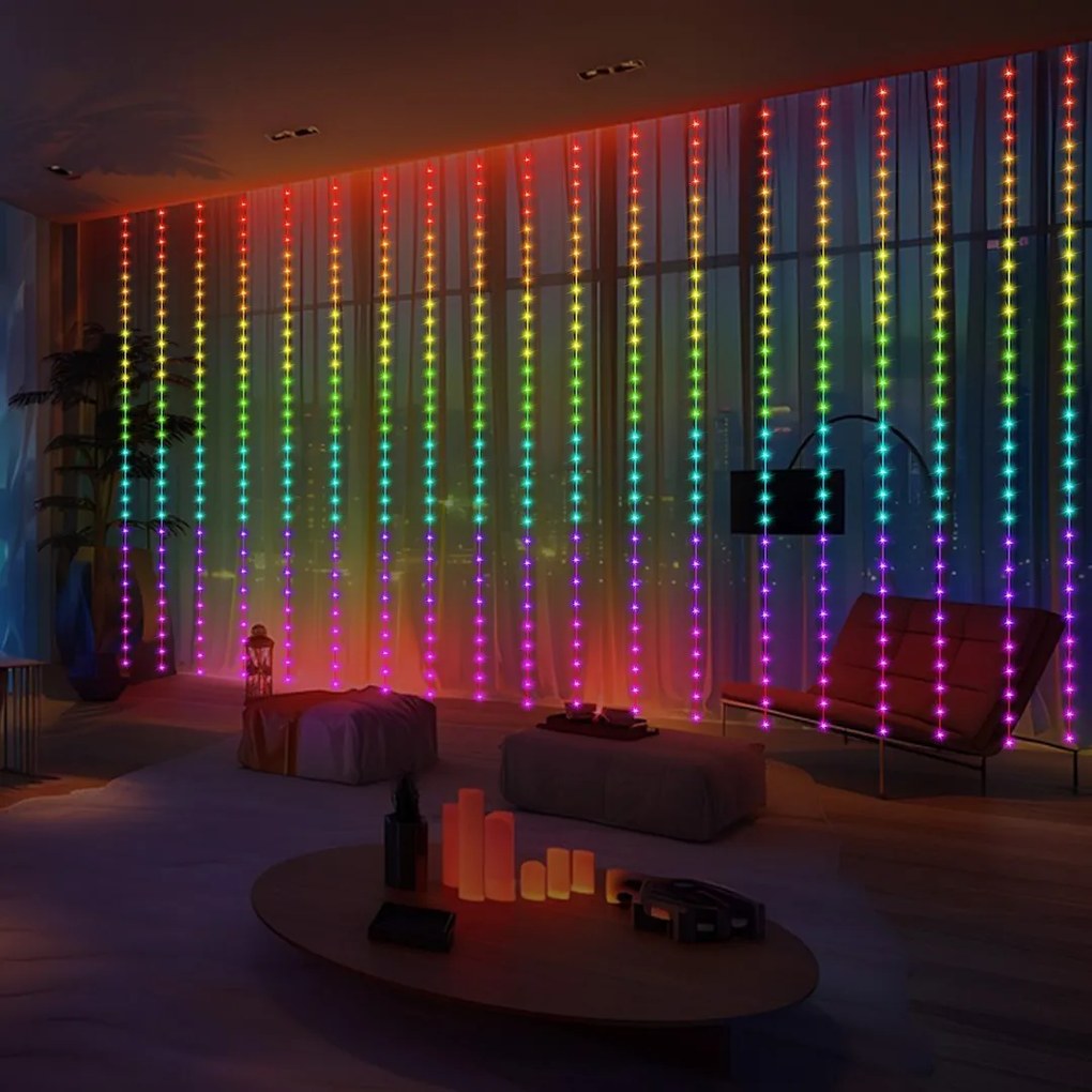 LED světelný závěs Wizard, 3x3m, RGB, ovladač