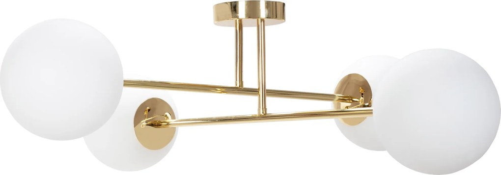 Toolight Tutumi, stropní lampa skleněné koule 4xE27 APP1248-4CP, zlatá lesklá, OSW-14037