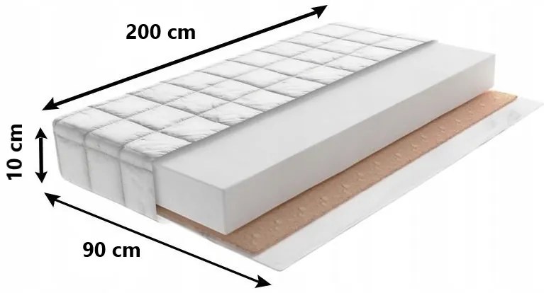 Dětská matrace MAX RELAX COMFORT 200x90x10 cm - pěna/kokos
