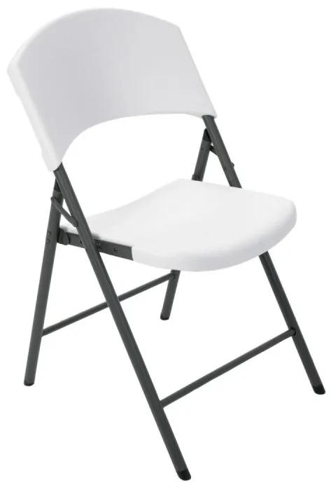 Skládací židle bílá / černá Dekorhome