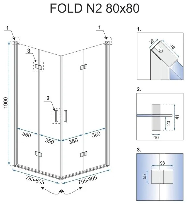 Sprchová kabina Rea Fold