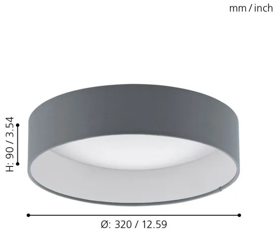 Eglo 93395 - LED stropní svítidlo PALOMARO LED/12W/230V