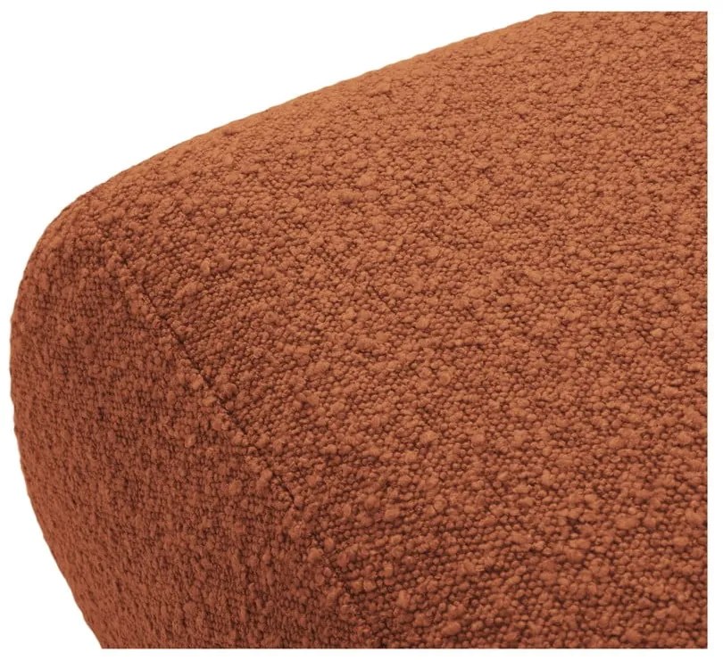 Hnědý taburet z textilie bouclé Molino – Micadoni Home