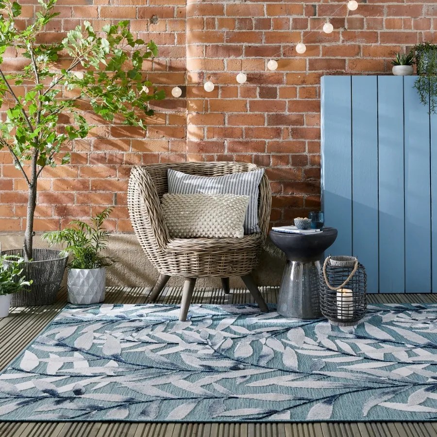 Kusový koberec Plaza Willow Blue – na von aj na doma, 160x230, modrá, exteriér, Flair Rugs