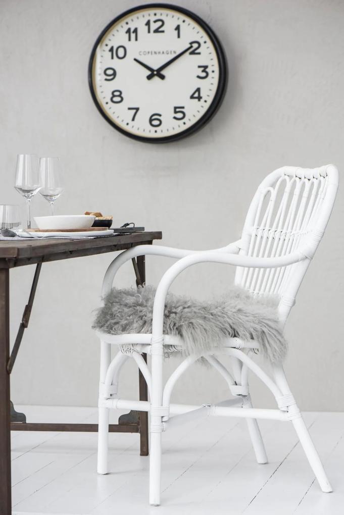 IB LAURSEN Ratanová židle White, bílá barva, dřevo