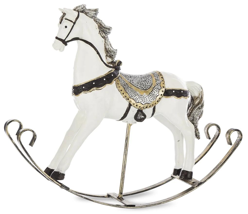 Figurka houpací koník v bílé barvě 159502