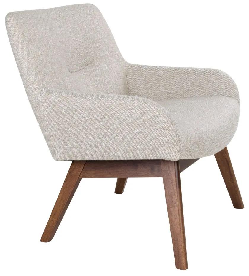 House Nordic Lounge Chair v látce, písková s ořechovými nohami