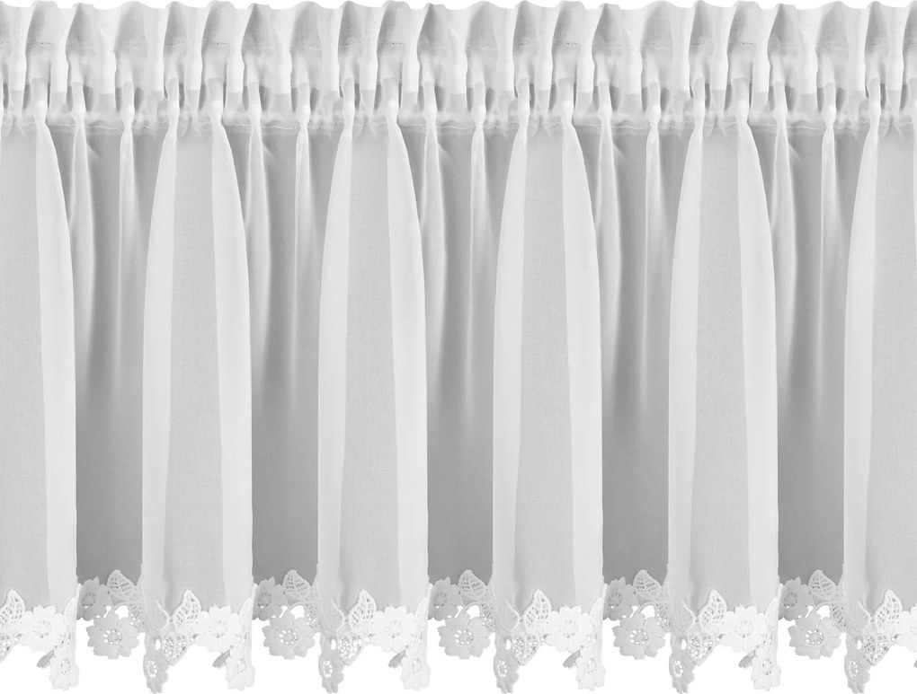 KRÁTKÁ ZÁCLONA NA PÁSCE LILI 150X30 CM BÍLÁ