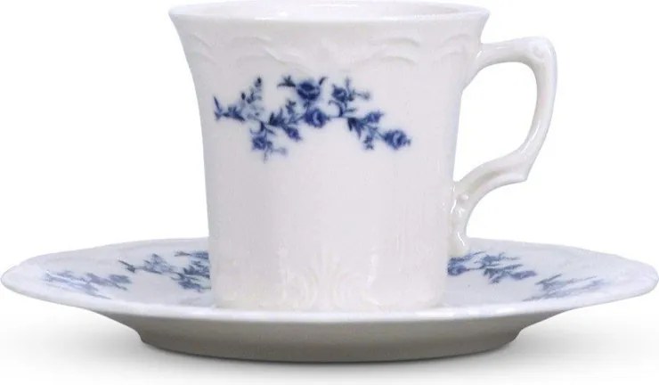 Bílý/modrý porcelánový podšálek ø 16,5 cm Retro – BonBistro