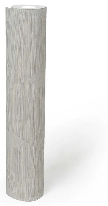 A.S. Création | Vliesová tapeta na zeď Titanium 3 38196-3 | 0,53 x 10,05 m | bílá, krémová, metalická, šedá