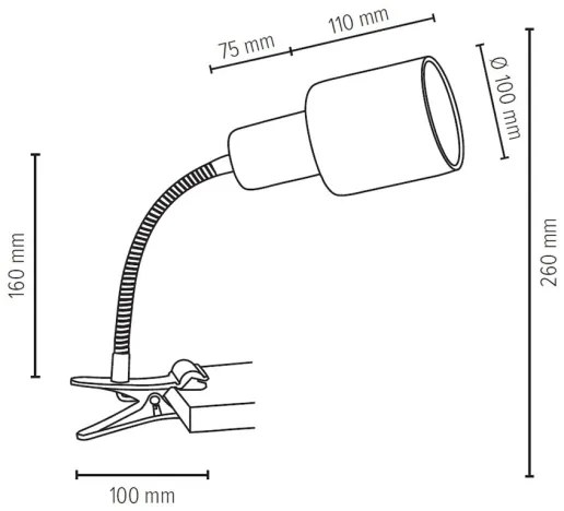 Spot-Light 2236174WF - Lampa s klipem TREEHOUSE 1xE27/25W/230V