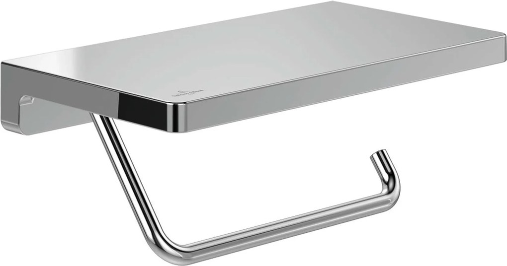 Villeroy & Boch Elements Striking - Držák toaletního papíru s poličkou, chrom TVA15202300061