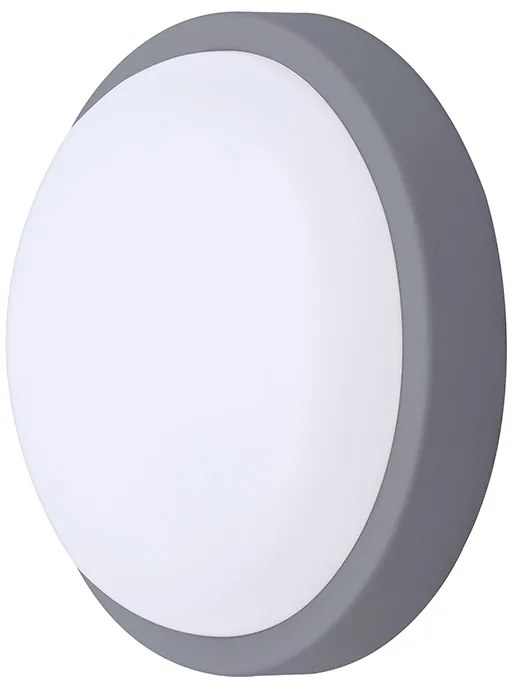 Solight LED venkovní osvětlení kulaté, 20W, 1500lm, 4000K, IP54, 20cm, šedá barva