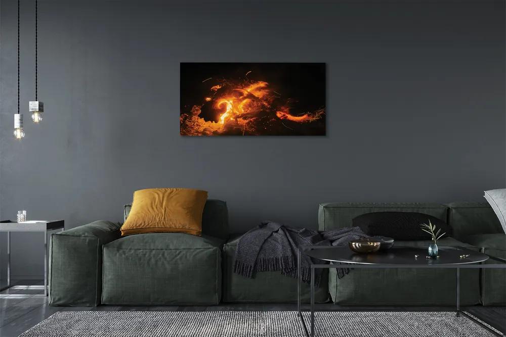 Obrazy na plátně ohnivý drak 100x50 cm
