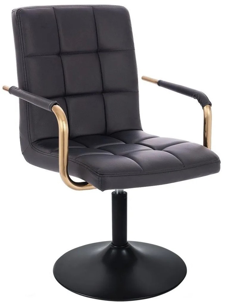 LuxuryForm DESIGN Otočná židle VERONA GOLD na černém talíři - černá