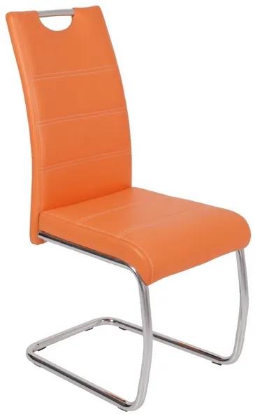 Jídelní židle Flora, oranžová ekokůže