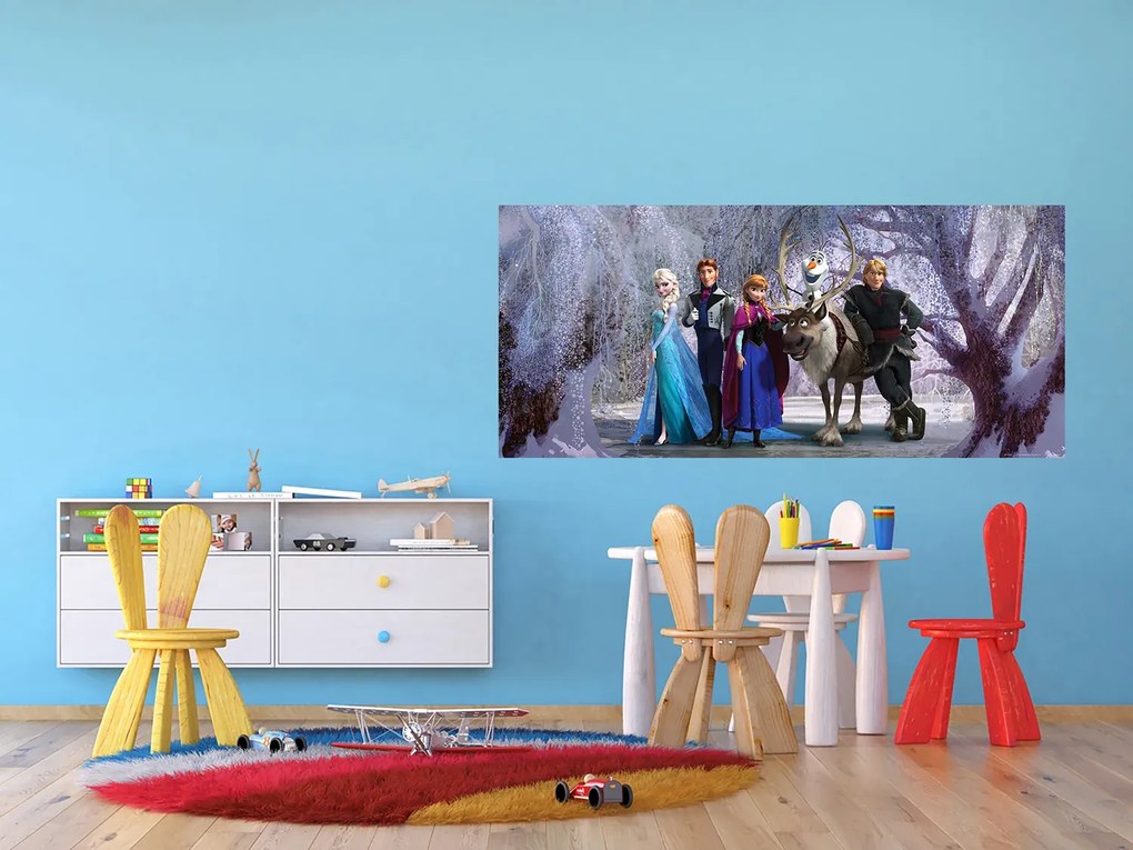 Dětská vliesová fototapeta na zed' Ledové království v lese, Disney | 202 x 90 cm | DFTDNH 5347