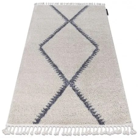Koberec BERBER MAKNES B5910,  krémovo-šedý - střapce,  Maroko Shaggy