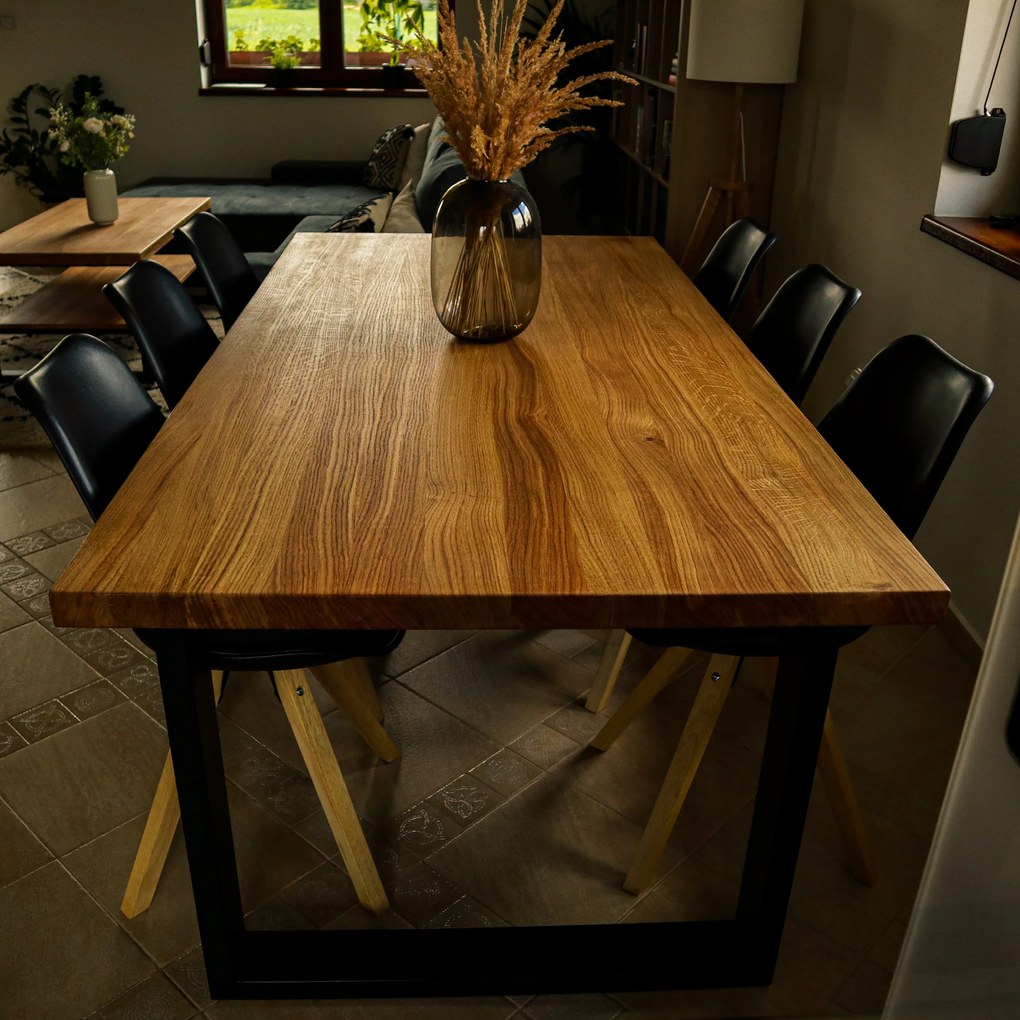 Wudboys Jidelní stůl - Square No.1 Barva kovu: Bílá, Dřevo: Jasan, Rozměr: 1500x900, moderní skandinávský styl