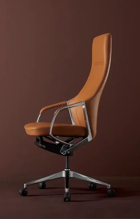 Office Pro Kancelářské otočné křeslo HONOR OF - kůže, koženka, hnědá