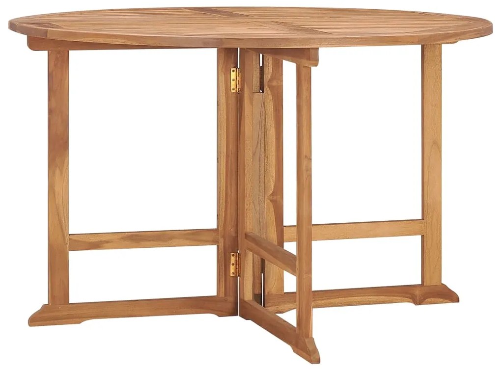 Skládací zahradní jídelní stůl Ø 110 x 75 cm masivní teak 318479