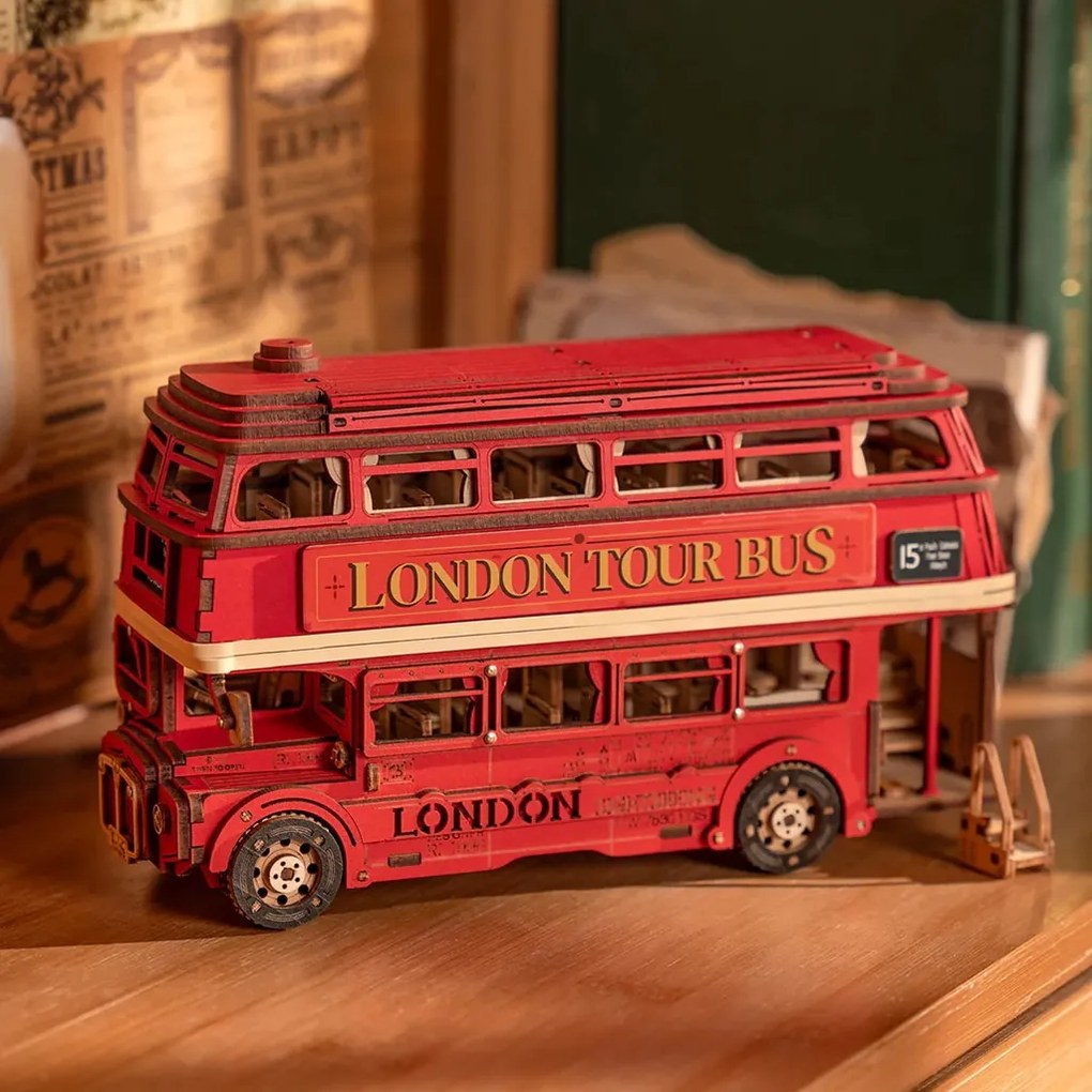 RoboTime 3D dřevěná skládačka Londýnský double-decker