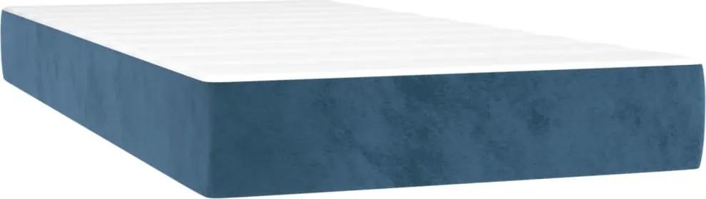 vidaXL Box spring postel s matrací a LED 90x200 cm samet [3139485] Barva: Černá