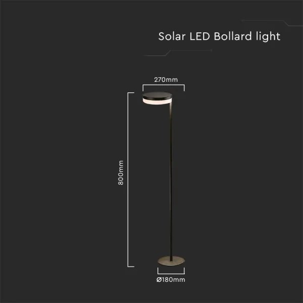 LED Venkovní solární lampa LED/2W/3,7V 3000K IP54 2000 mAh černá
