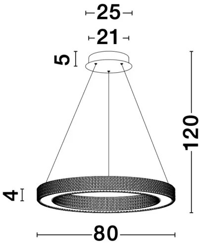 LED lustr Fiore 80 zlaté