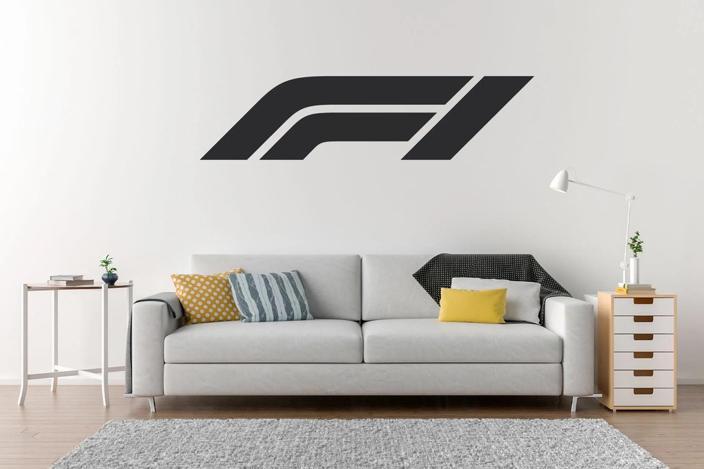 Lepy.cz Samolepka na zeď Formule 1 - logo Velikost (šířka x výška): 85x21cm, Barevná varianta: Bílá