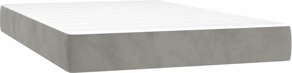 Box spring postel s matrací a LED světle šedá 120x200 cm samet 3134393