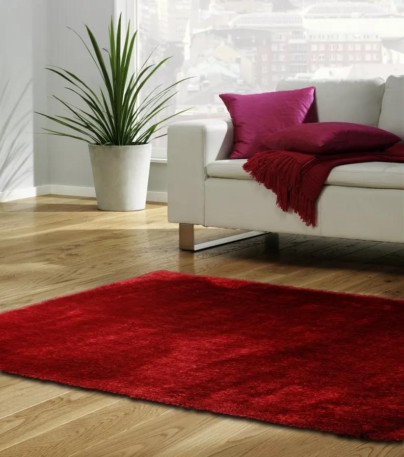 Jutex Kusový koberec s vysokým vlasem Borneo Shaggy 125 červený 160x220 cm  | BIANO