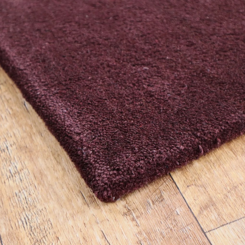Asra, Ručně všívaný kusový koberec Asra wool tm. fialová, 120x170, fialová, ložnice