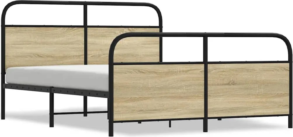 Kovový rám postele bez matrace dub sonoma 160 x 200 cm 3318651