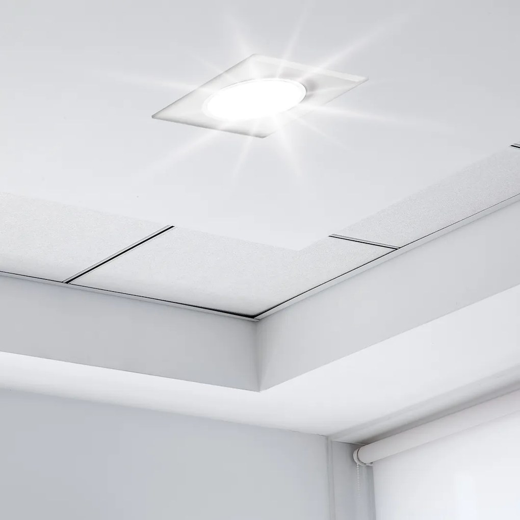 Podhledové svítidlo Glass Square, 1x bílé skleněné stínítko, w