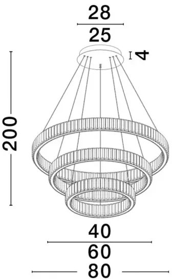 Křišťálový lustr Aurelia 92W 80 zlaté
