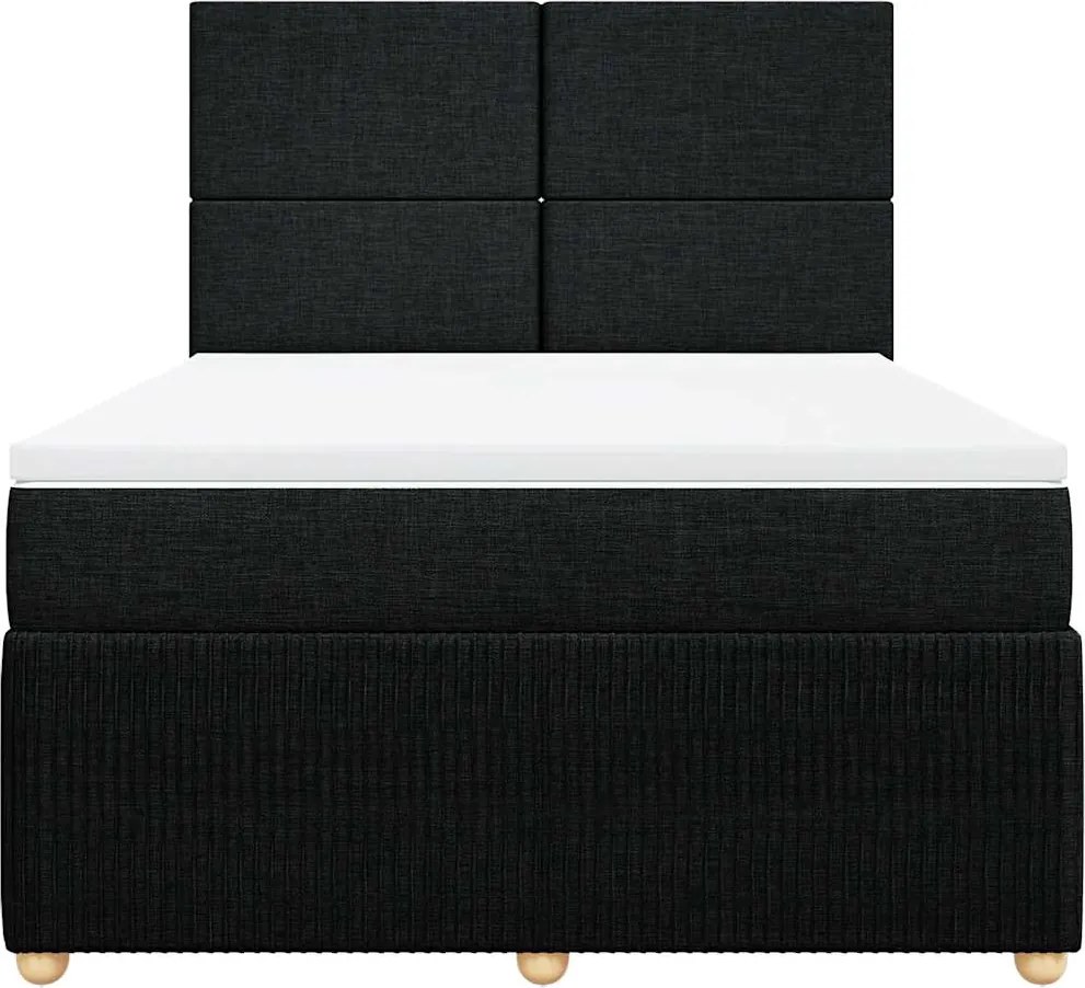 Box spring postel s matrací černá 140 x 190 cm textil 3294346