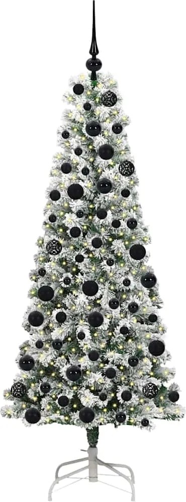 Umělý Skládací Vánoční Strom 300 LED Zelená a bílá 180 cm 3395596