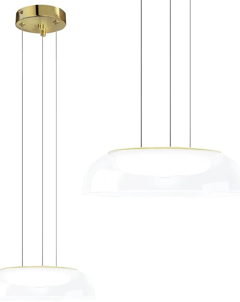 Toolight Toolight, LED závěsné svítidlo 28x28cm, 12W, 4000K, APP1691-1PC, zlatá lesklá, OSW-04334