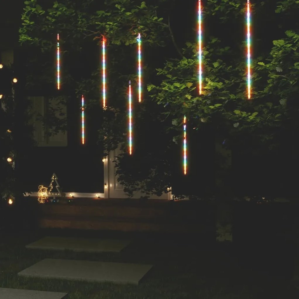 Padající světla 8 ks 50 cm barevná 288 LED dovnitř i ven 328558