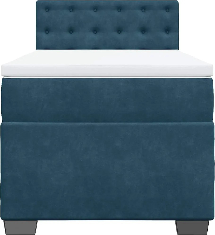 Box spring postel s matrací tmavě modrá 100x200 cm samet 3286250
