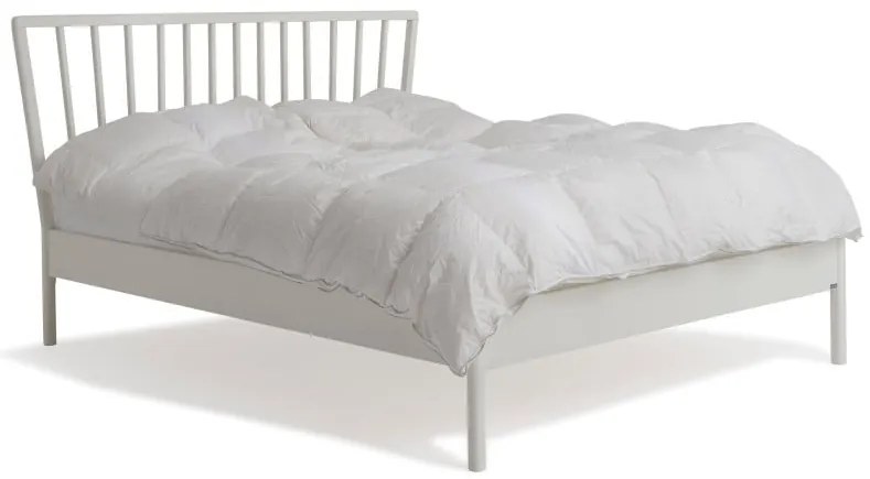 Bílá ručně vyráběná postel z masivního březového dřeva Kiteen Melodia, 160 x 200 cm