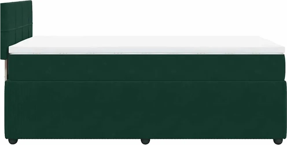 Box spring postel s matrací tmavě zelená 80 x 200 cm samet 3289893