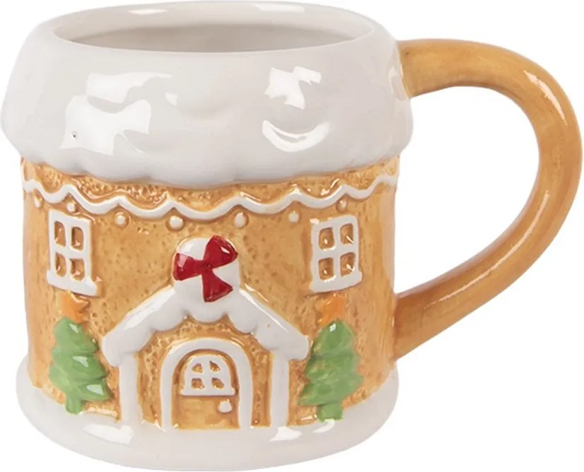Hnědý hrnek perníková chaloupka Gingerbread - 13*9*9 cm / 300 ml