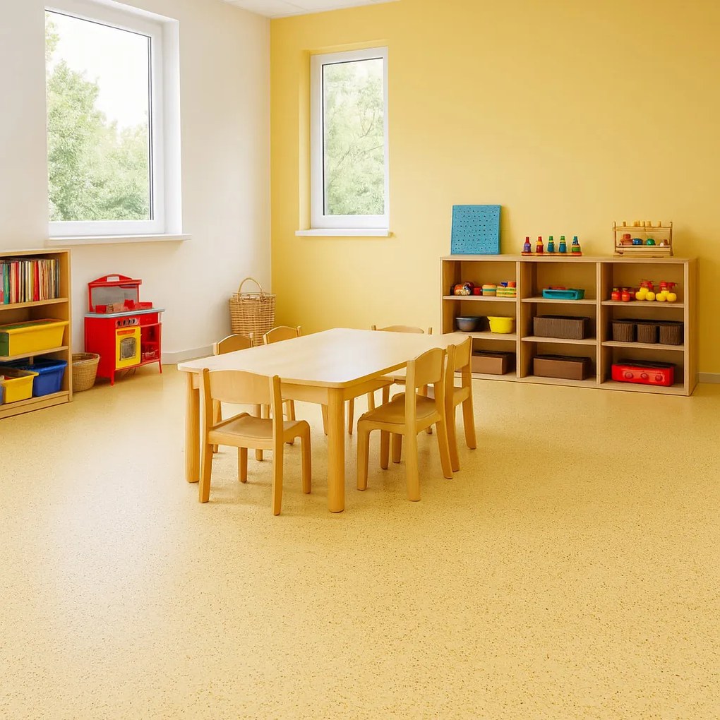 Gerflor, PVC podlaha - lino Flexar Nerok 0621 Pixel Vanilla, na míru, šíře 2m,4m, žlutá, bez podkladu, chodba / předsíň