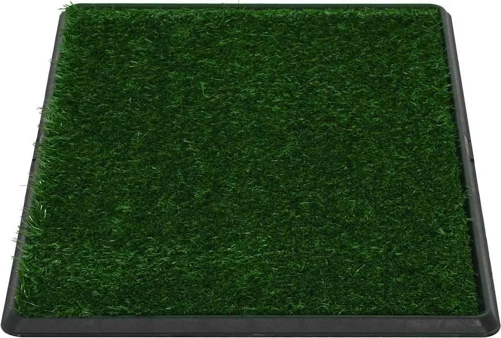 Toalety pro psy 2 ks s nádobou a umělou trávou zelené 76x51x3cm 170770