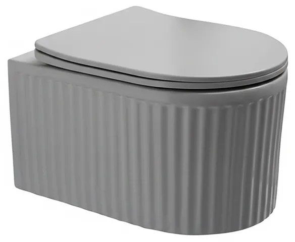 BPS-koupelny Závěsná WC mísa se SoftClose sedátkem HYD-7287, šedá mat