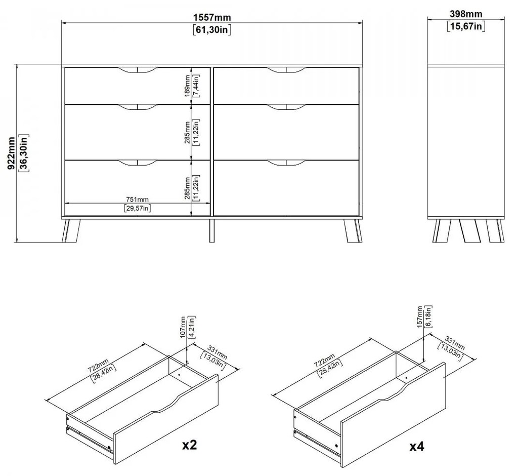 Tvilum Komoda Iker 711 jackson hickory/bílá