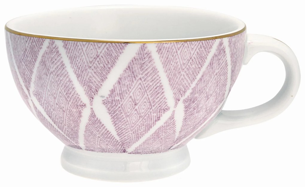 GREEN GATE Hrneček Kassandra lavendar, fialová barva, porcelán 350 ml