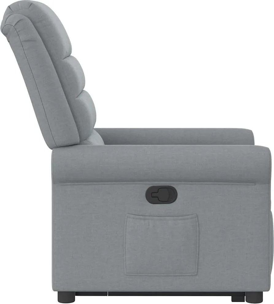 Zvedací polohovací křeslo světle šedé textil 3303314